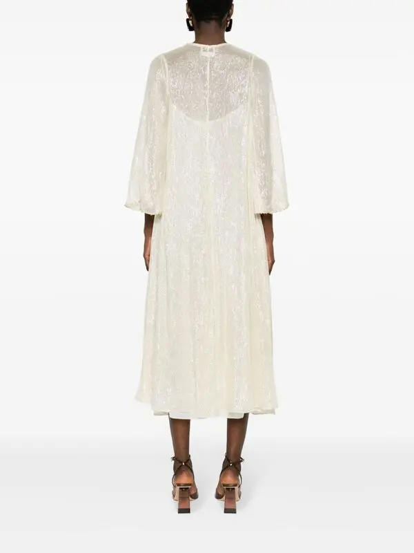 FORTE_FORTE Lurex Kaftan Maxi Dress - Neutrals