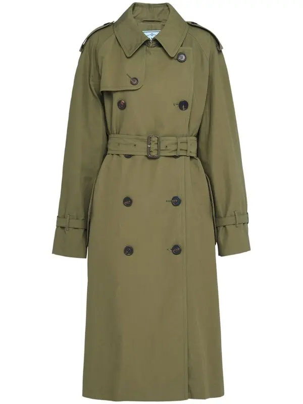 Prada Double-breasted Belted Trench Coat