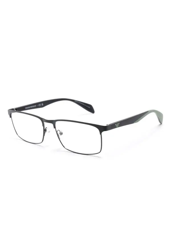 Emporio Armani Rectangle-frame Glasses - Black