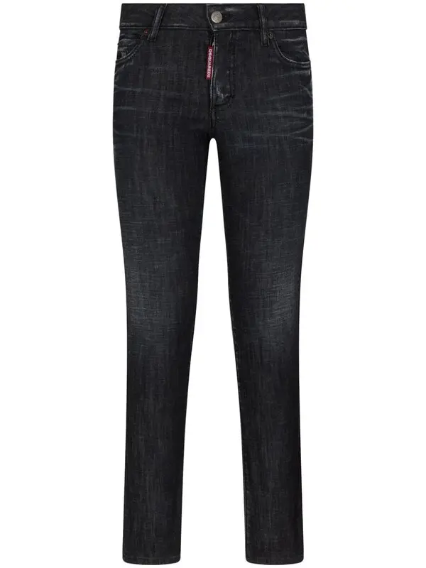 Dsquared2 Logo-patch Tapered Jeans - Black