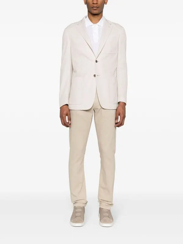 Canali Mélange-effect Single-breasted Blazer