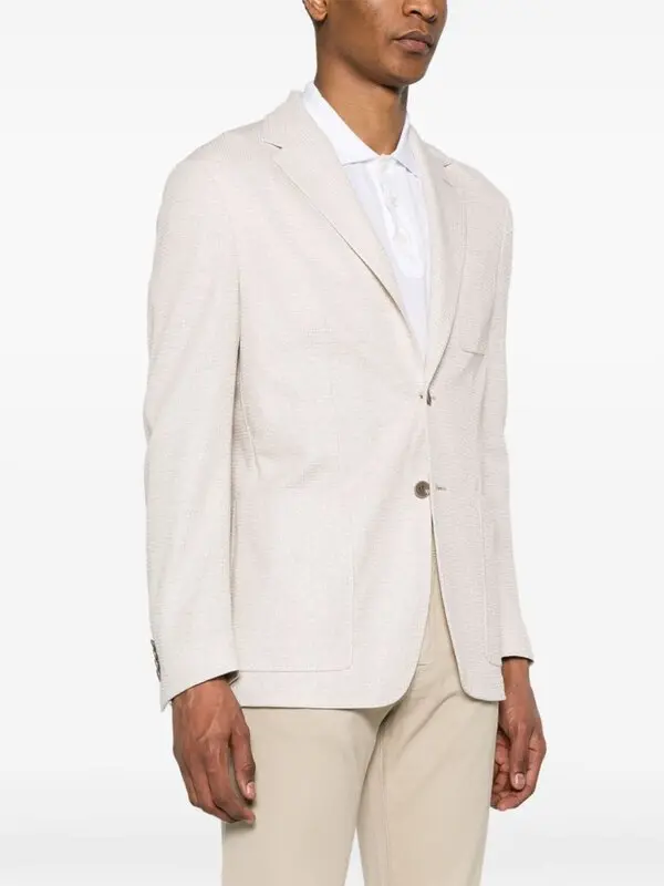 Canali Mélange-effect Single-breasted Blazer