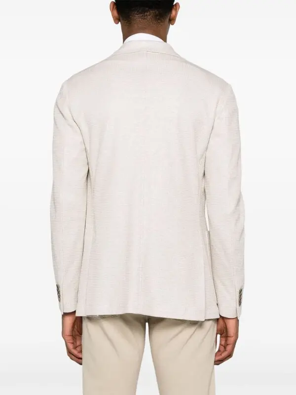 Canali Mélange-effect Single-breasted Blazer
