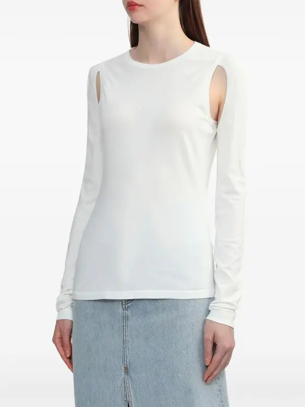 Helmut Lang Cut-out Fine-knit Jumper - White
