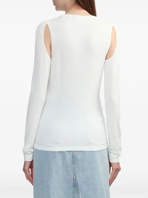 Helmut Lang Cut-out Fine-knit Jumper - White