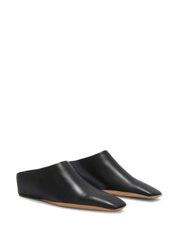Jil Sander Square-Toe Leather Mules - Black | Editorialist