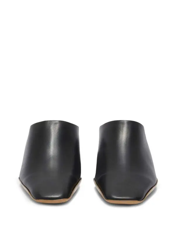 JIL SANDER Square-toe Leather Mules - Black