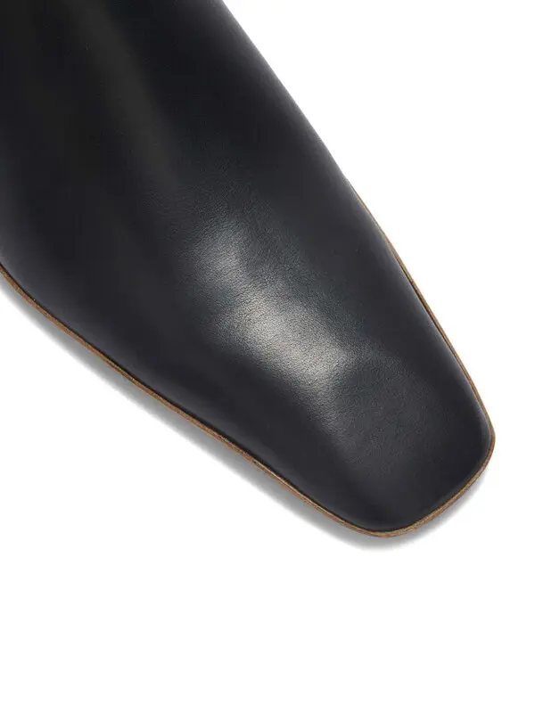 JIL SANDER Square-toe Leather Mules - Black