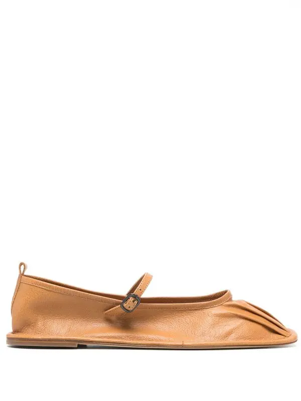 Hereu Dansa Pleated Slippers - Brown
