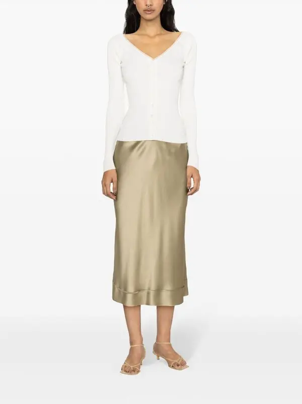 N°21 Picot-trim Fine-ribbed Cardigan