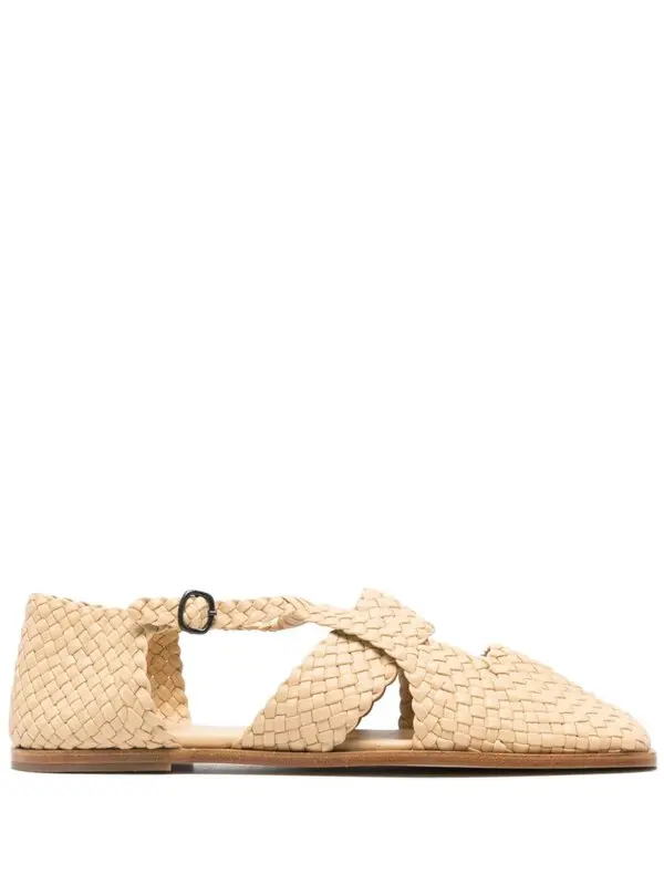 Hereu Serra Interwoven Slippers - Neutrals