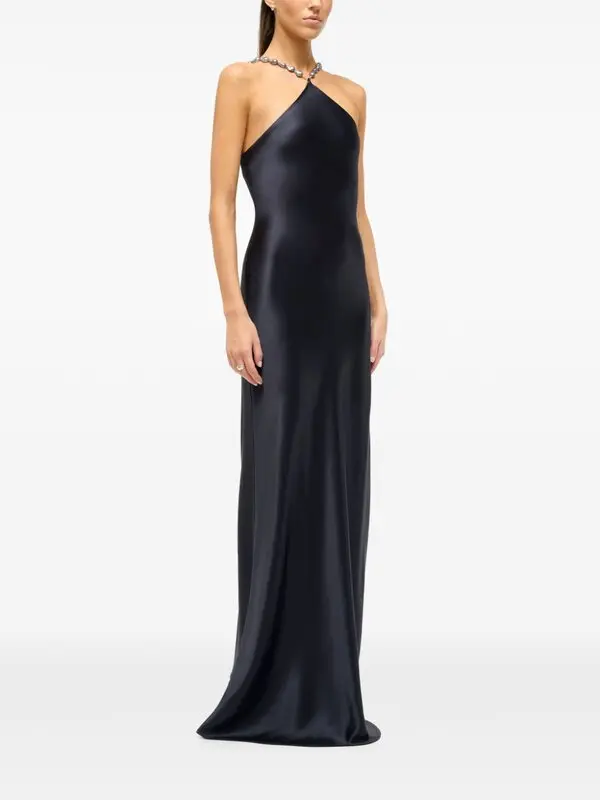 Staud Cadence Satin Maxi Dress - Blue