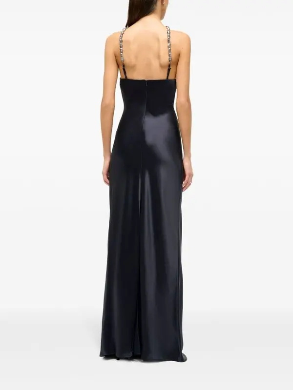Staud Cadence Satin Maxi Dress - Blue