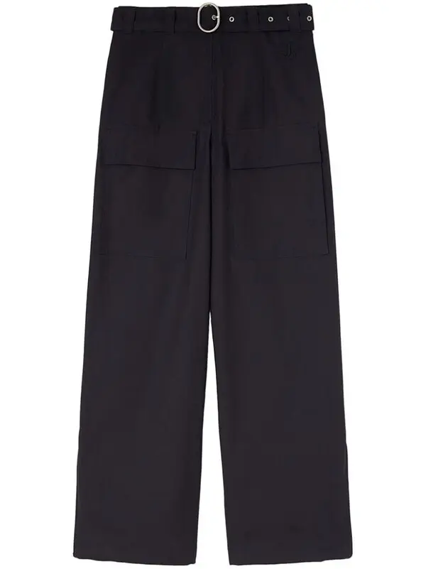 JIL SANDER Belted Wide-leg Trousers - Blue