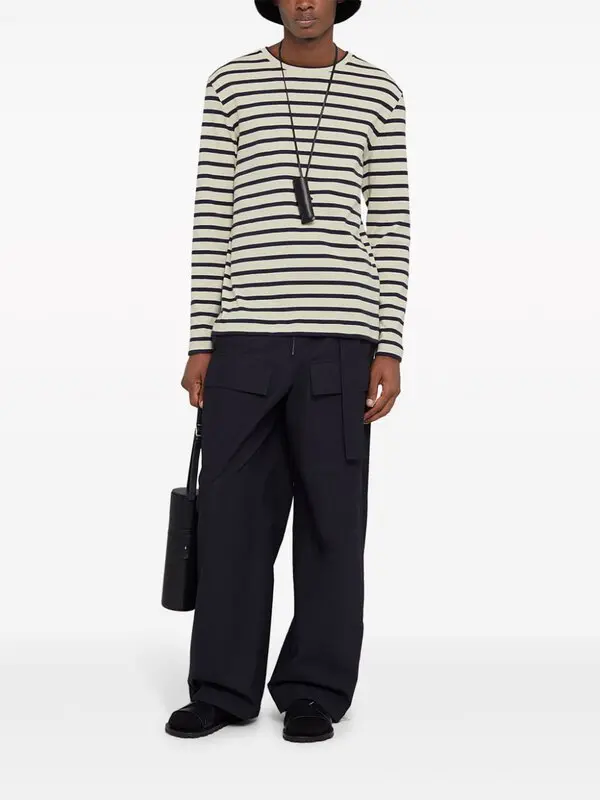 JIL SANDER Belted Wide-leg Trousers - Blue