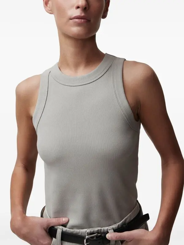 12 STOREEZ Ribbed Tank Top - Grey