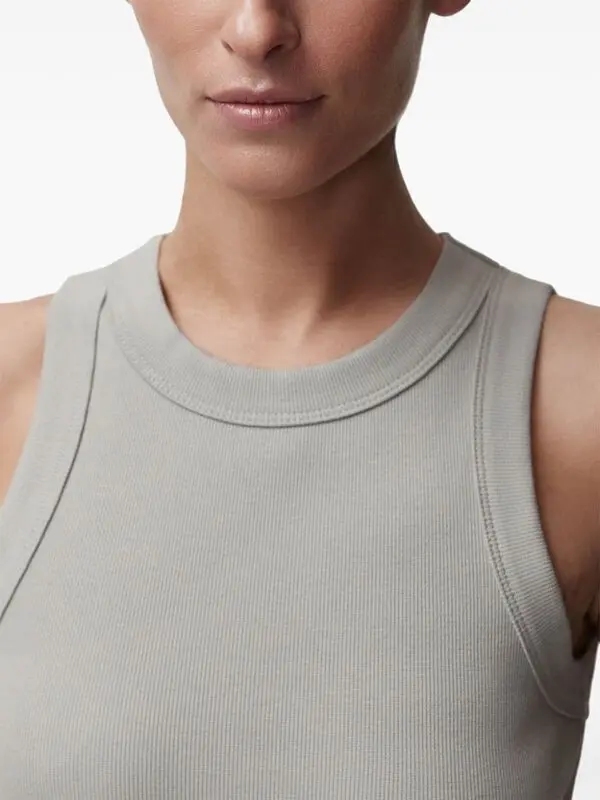 12 STOREEZ Ribbed Tank Top - Grey