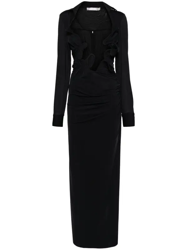 Christopher Esber Venus Plunging Maxi Dress - Black