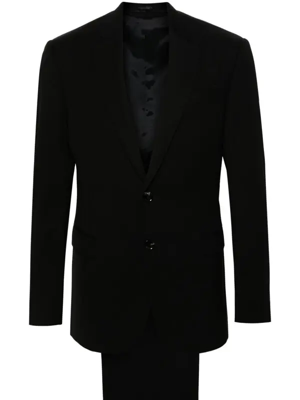Giorgio Armani Twill Virgin-wool Suit - Black