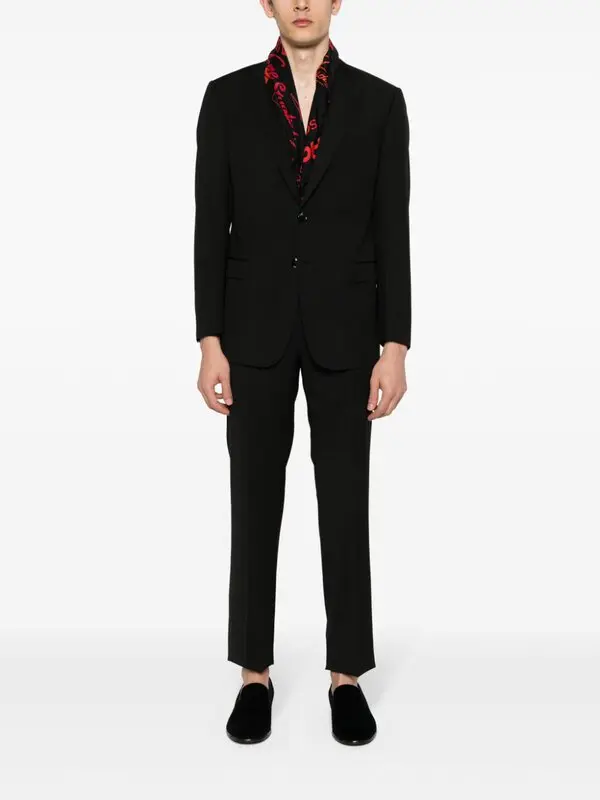 Giorgio Armani Twill Virgin-wool Suit - Black