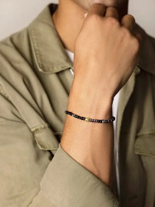 NIALAYA JEWELRY Japanese Miyuki Beaded Bracelet - Black