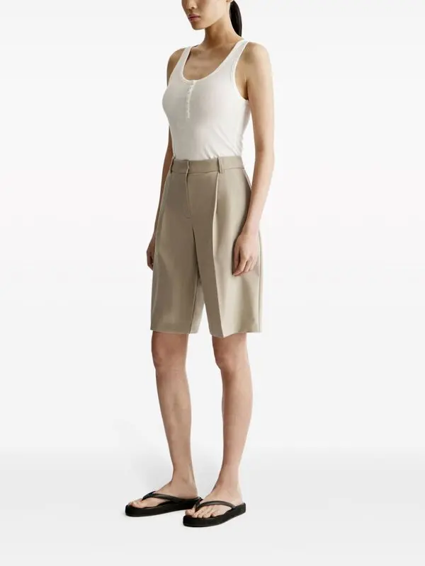 12 STOREEZ Ribbed Henley Top - Neutrals