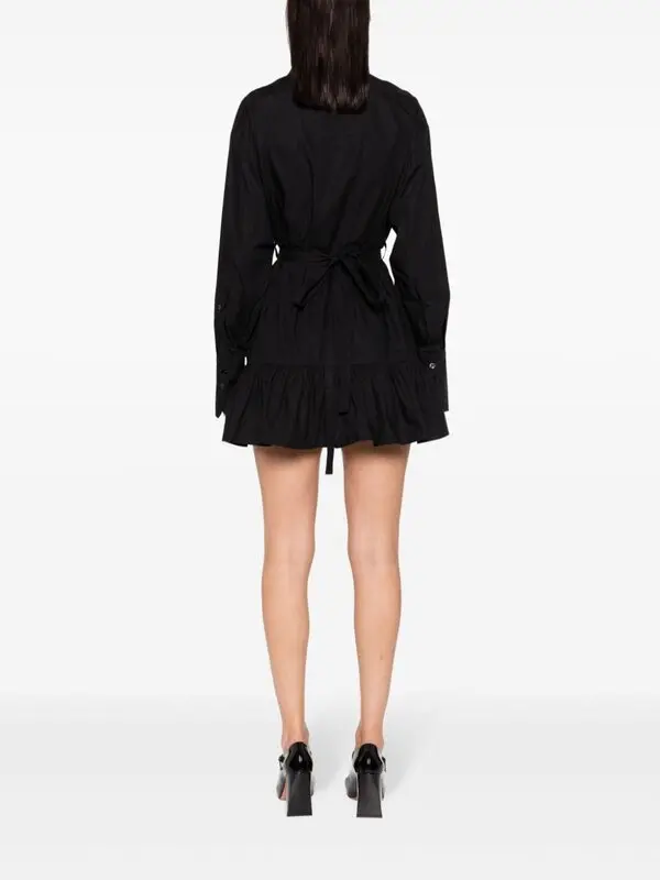 PATOU Ruffled Mini Shirtdress - Black