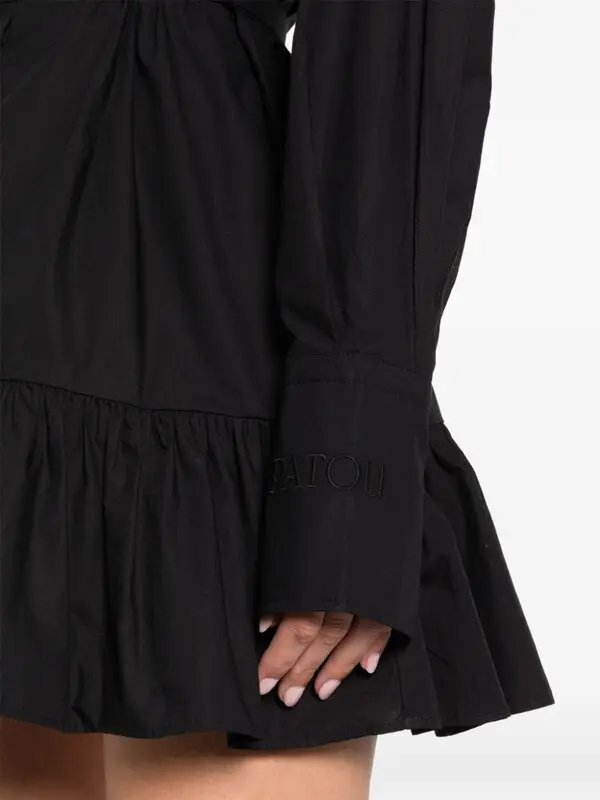 PATOU Ruffled Mini Shirtdress - Black