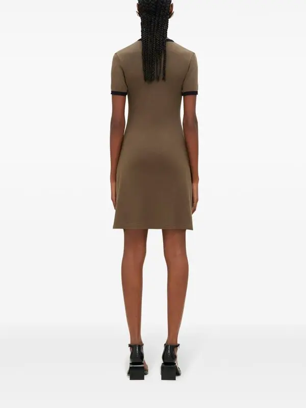 COURREGES V-neck Minidress - Green
