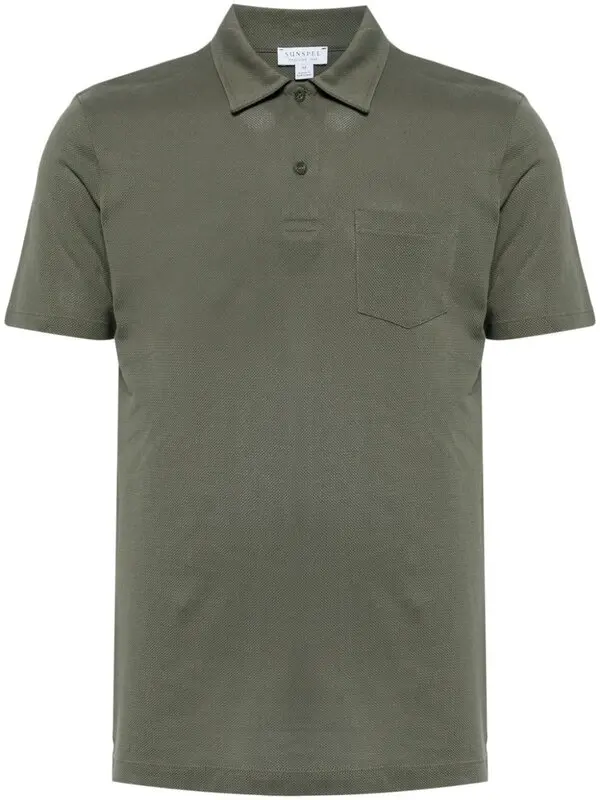 Sunspel Riviera Cotton Polo Shirt - Green