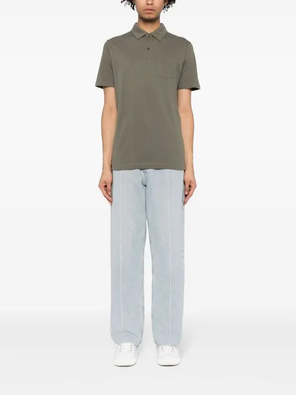 Sunspel Riviera Cotton Polo Shirt - Green