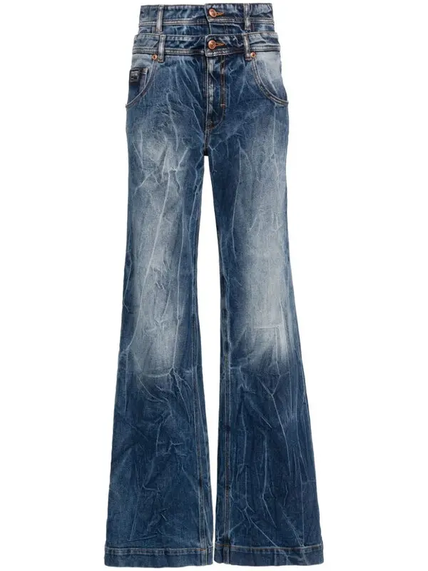 Versace Double-waist Wide-leg Jeans