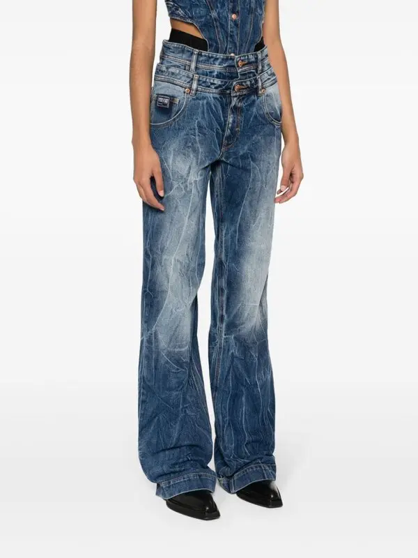Versace Double-waist Wide-leg Jeans