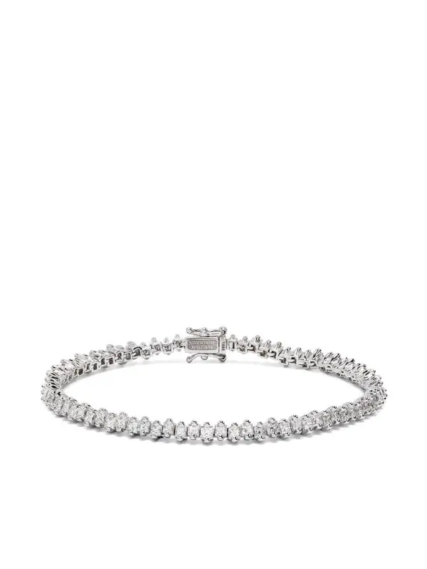 SUZANNE KALAN 18kt Gold Princess Diamond Tennis Bracelet - White