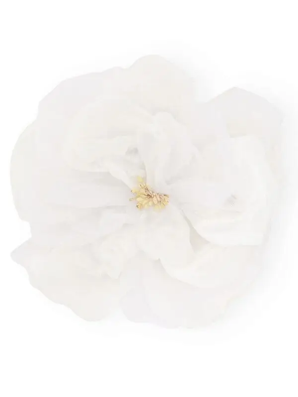 Dolce & Gabbana Floral Appliqué Brooch - White