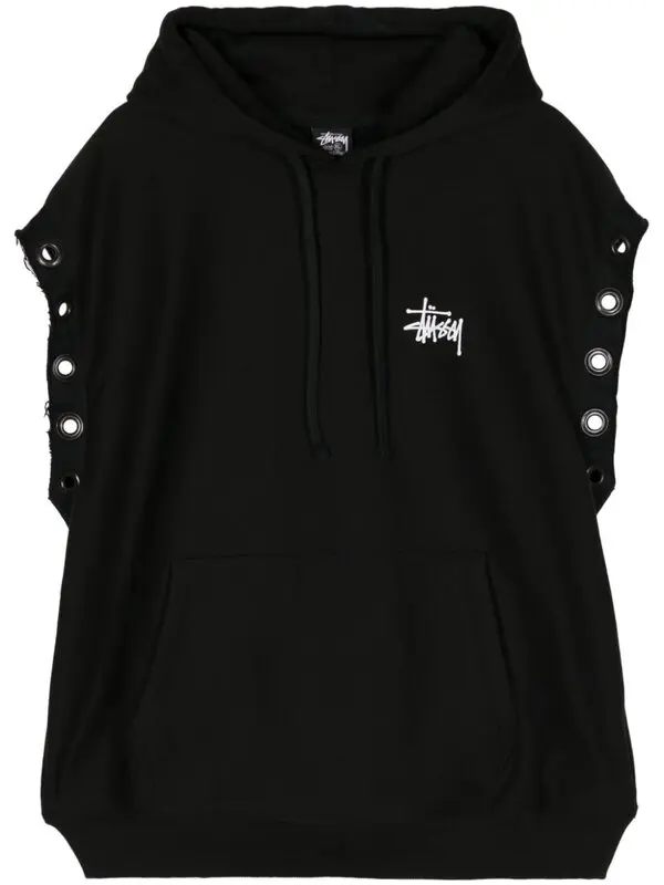 Junya Watanabe X Stussy Logo-print Sleeveless Hoodie - Black