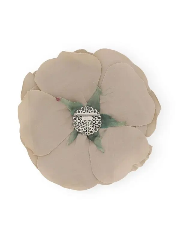 Dolce & Gabbana Floral Appliqué Brooch - Neutrals
