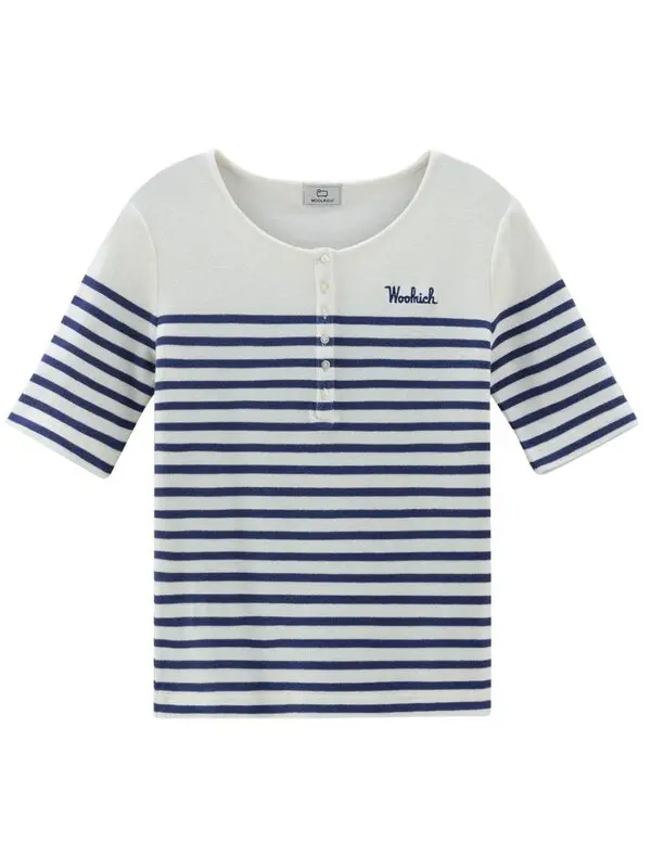 Woolrich Logo-embroidered Striped T-shirt