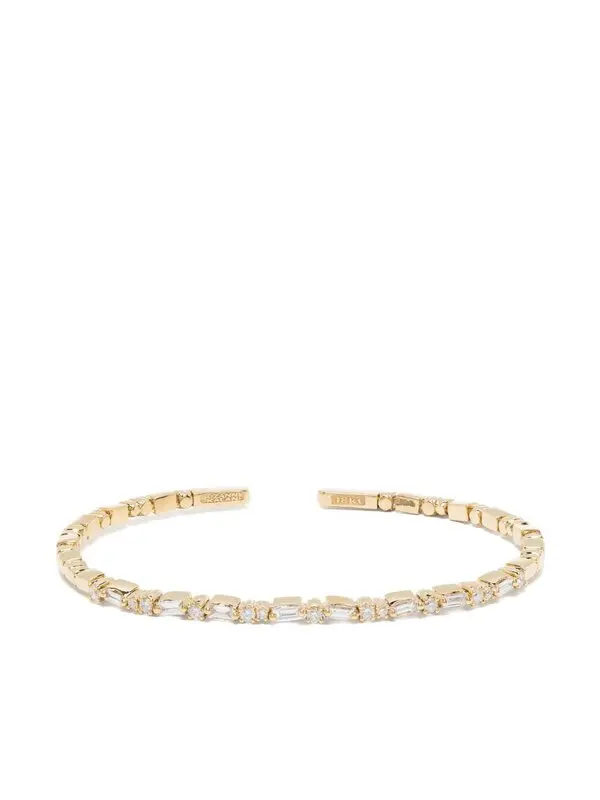 SUZANNE KALAN 18kt Yellow Diamond Open-cuff Bracelet - Gold
