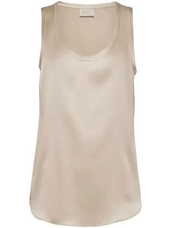 Brunello Cucinelli Round-neck Silk Top