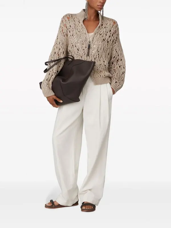 Brunello Cucinelli Round-neck Silk Top
