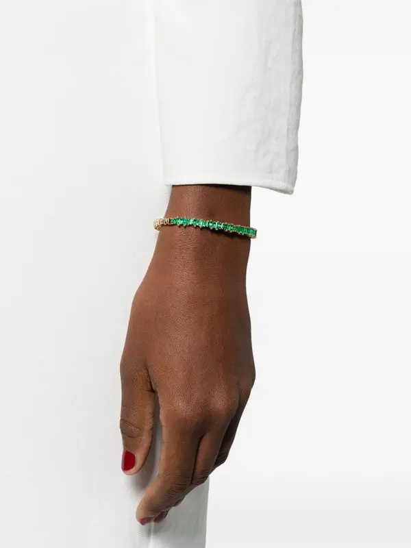 SUZANNE KALAN 18kt Yellow Emerald Cuff Bracelet