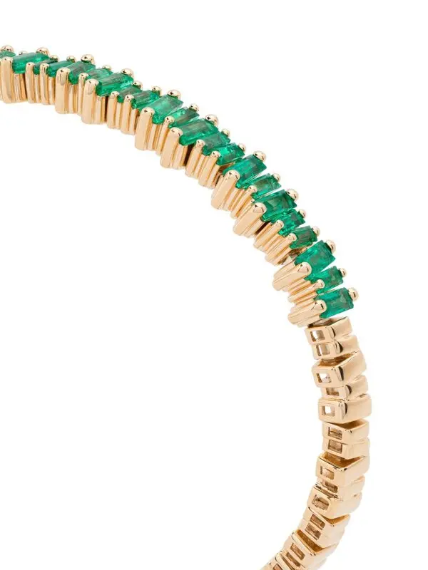 SUZANNE KALAN 18kt Yellow Emerald Cuff Bracelet