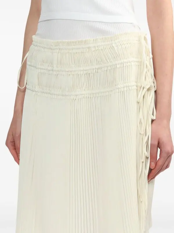 Helmut Lang Strap-detail Pleated Midi Skirt