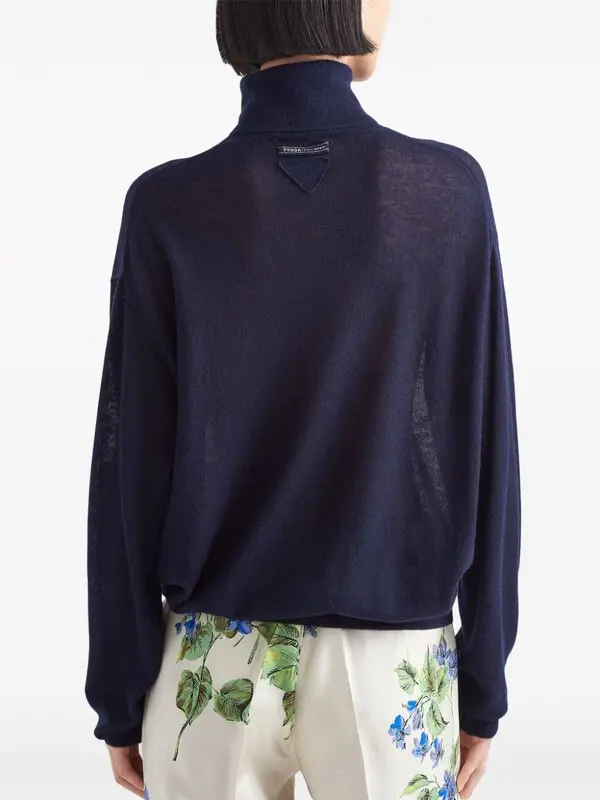 Prada Cashmere Roll-neck Jumper - Blue