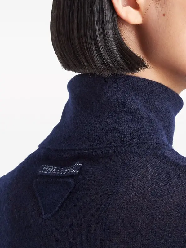 Prada Cashmere Roll-neck Jumper - Blue