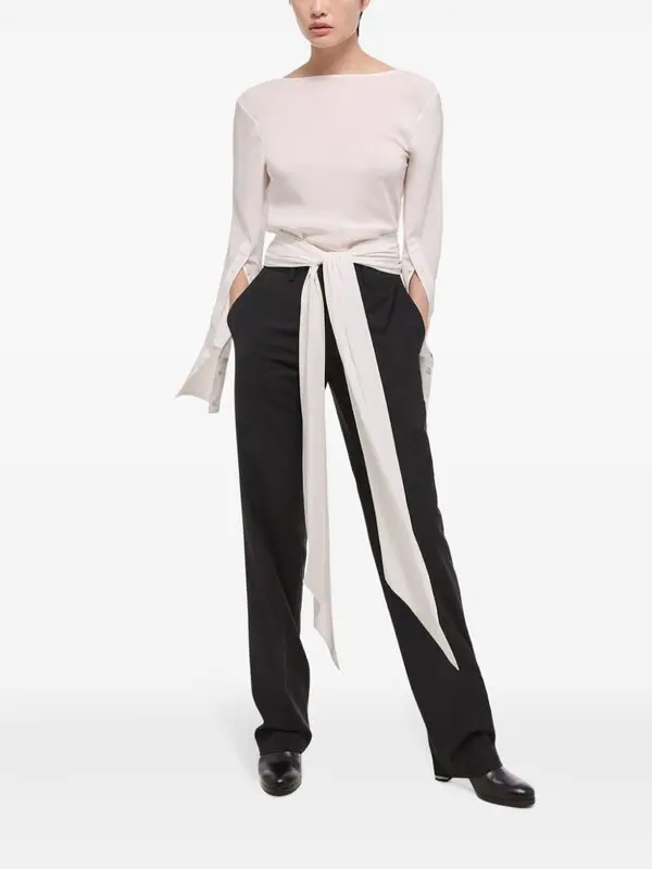 Helmut Lang Scarf-detail Silk Blouse