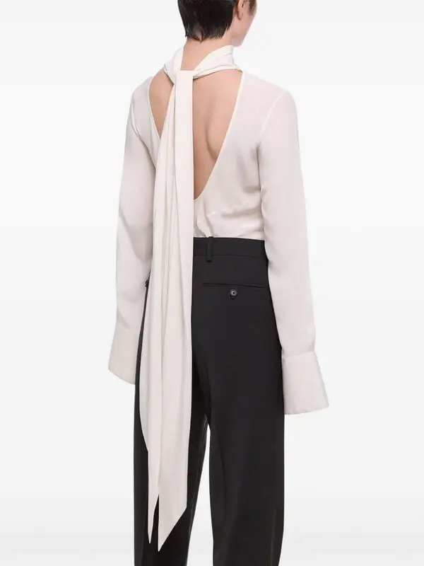 Helmut Lang Scarf-detail Silk Blouse