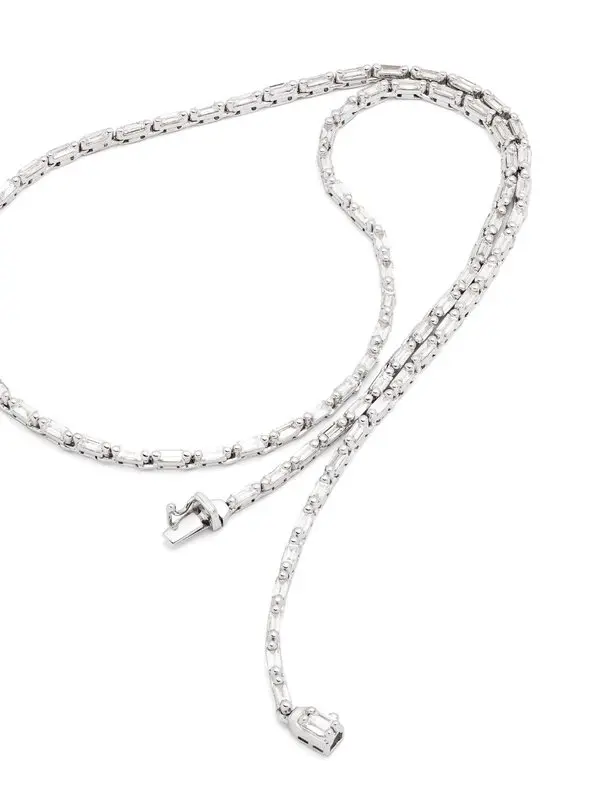SUZANNE KALAN 18kt White Gold Linear Diamond Tennis Necklace