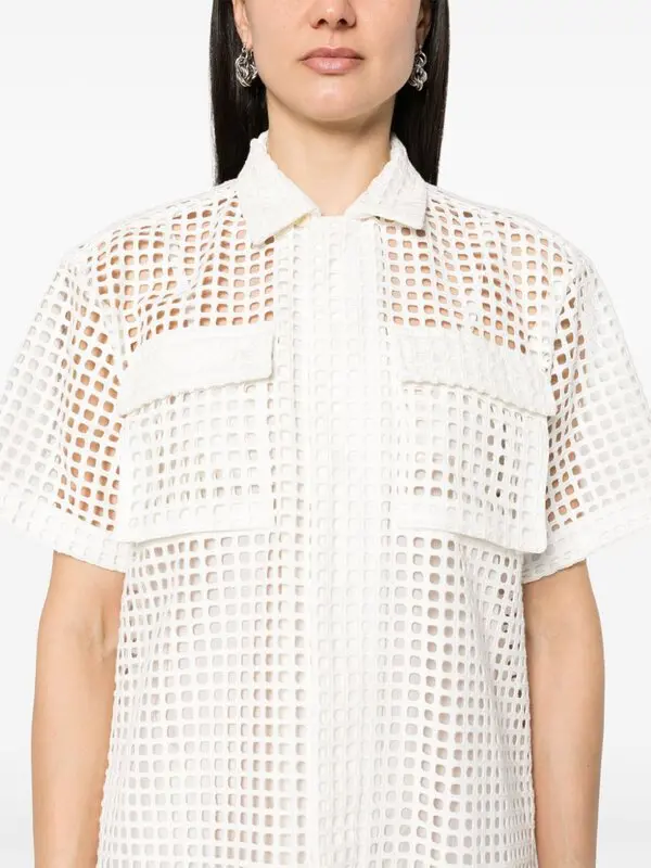 Sacai Lace Mini Dress In White - 51% Off | Editorialist